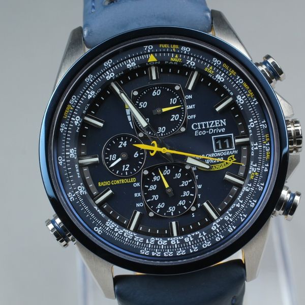 [ NEAR MINT ] Citizen Eco-Drive Blue Angels World Chrono Men's ...