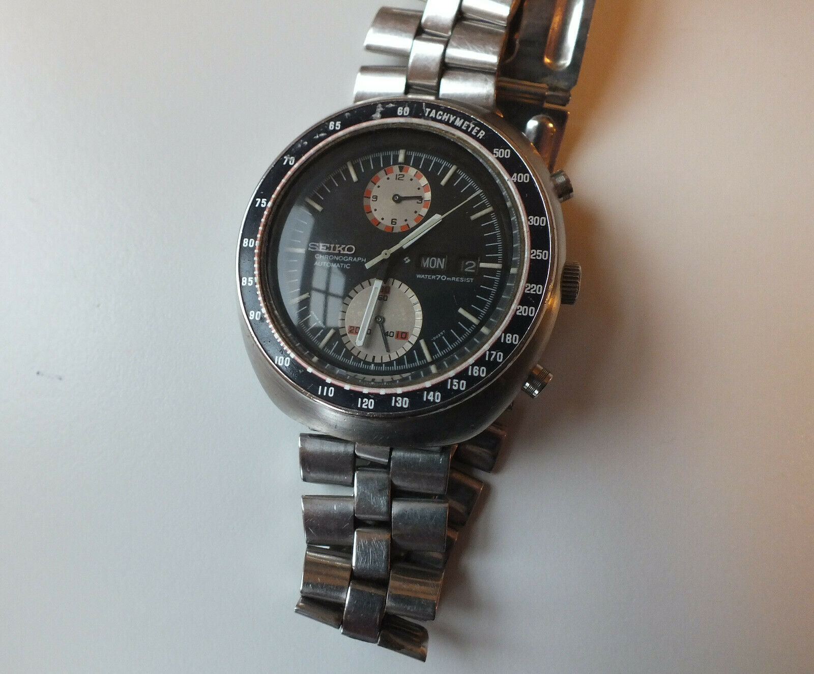 Rare Vintage Seiko 6138 0011 Ufo Day Date Chronograph Automatic S.Steel ...