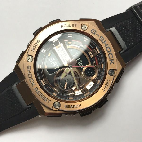 Casio G-Shock 5475 GST-210B G-Steel Rose Gold with Silicone Band ...