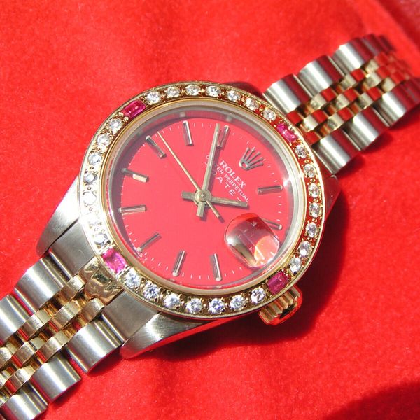 Rolex Datejust 69163 from 1985 Steel Gold 26mm Dial Rare Ferrari Red ...