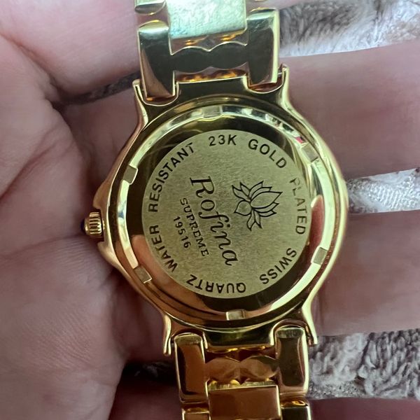 Rofina supreme 23k gold plated Swiss quartz water resistant ...