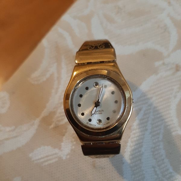 Swatch Irony Bangle Ladies Watch AG2005 Swiss Made Gold Coloured ...
