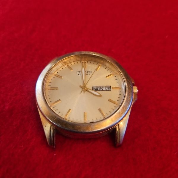 Citizen Watch Men 40mm Champagne Dial Gold Tone Daydate Round ...