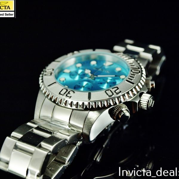 Invicta Men's 47mm Pro Diver Chronograph ABYSS LIGHT BLUE DIAL Silver ...