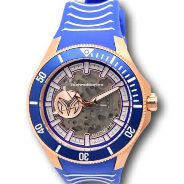 TechnoMarine Cruise Shark Automatic Men's Rose Gold & Blue 47mm Watch ...