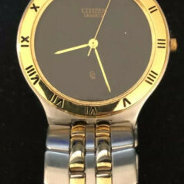 CITIZEN MEN'S WATCH TWO TONE BLACK DIAL 5530-K04948 QUARTZ MOVEMENT ...