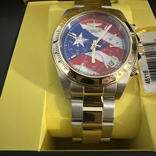 Silver/Gold Color Mother Of Pearl Puerto Rico Flag Invicta Speedway ...