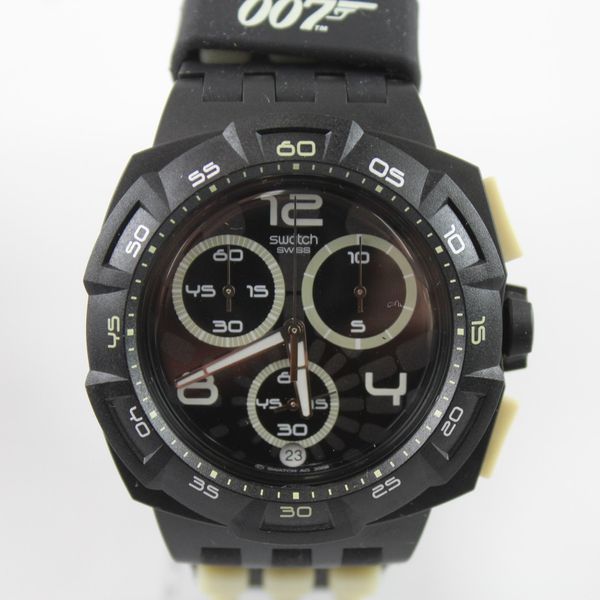 Mens Swatch 007 Quantum Of Solace Chronograph Watch Quartz Working ...