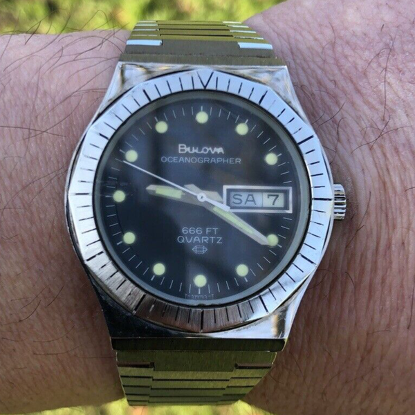 Vintage Bulova Oceanographer divers Watch. 1978, waffle dial, Spares Or ...
