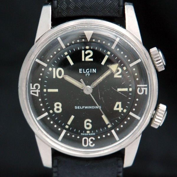 1960s ELGIN Super Compressor AUTOMATIC Men's DIVER WATCH EPSA 17J 848 ...