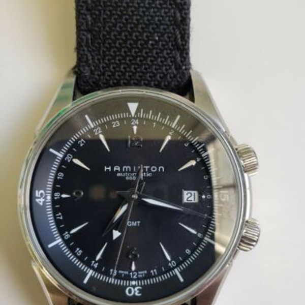 Hamilton jazzmaster traveler 2 GMT H326150 automatic mens watch ...