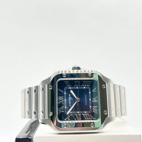Brand New Cartier De Santos Medium WSSA0063 Blue Dial Automatic Steel ...