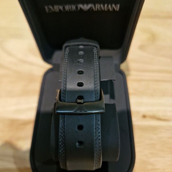 Emporio Armani AR0584 - Black Rubber Strap Watch | WatchCharts Marketplace