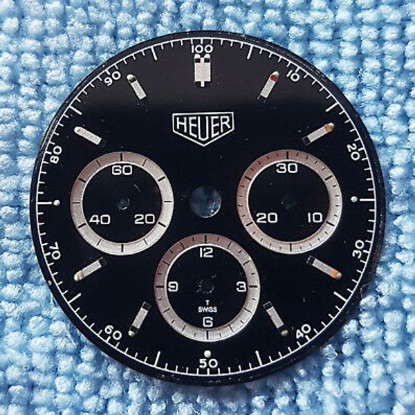 Heuer CS3113 Carrera Replacement / Spare Part Chronograph Watch Dial ...