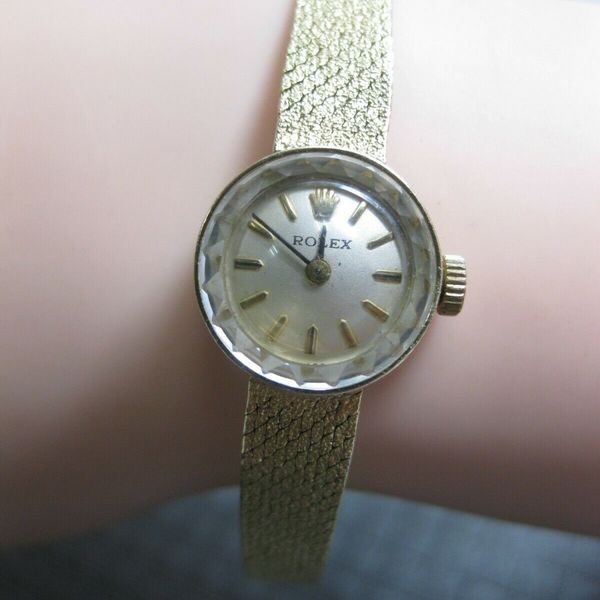 1980s Rolex 3546 Ladies Montres cal 1400 Solid 14k Gold Bracelet Dress ...