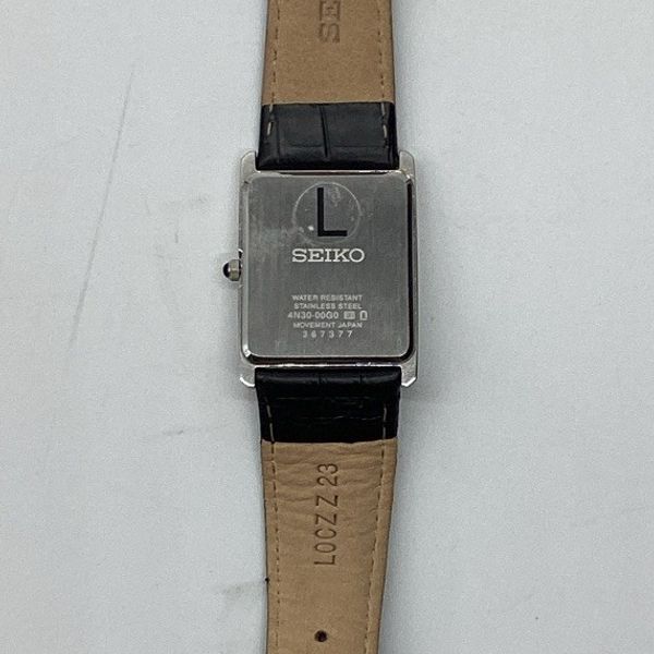 SEIKO Men's SWR049 Essentials Quartz White Dial Black Leather Strap ...