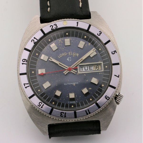 Vintage 70's Lord Elgin Dive Watch Caliber 356 25 jewel Automatic ...