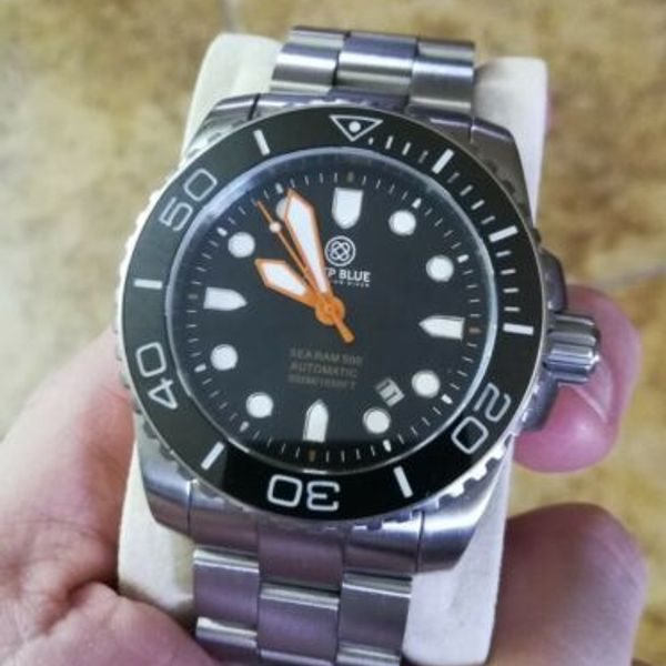 Deep Blue Sea Ram Automatic 500m Water Resistant Black Dial Ceramic ...