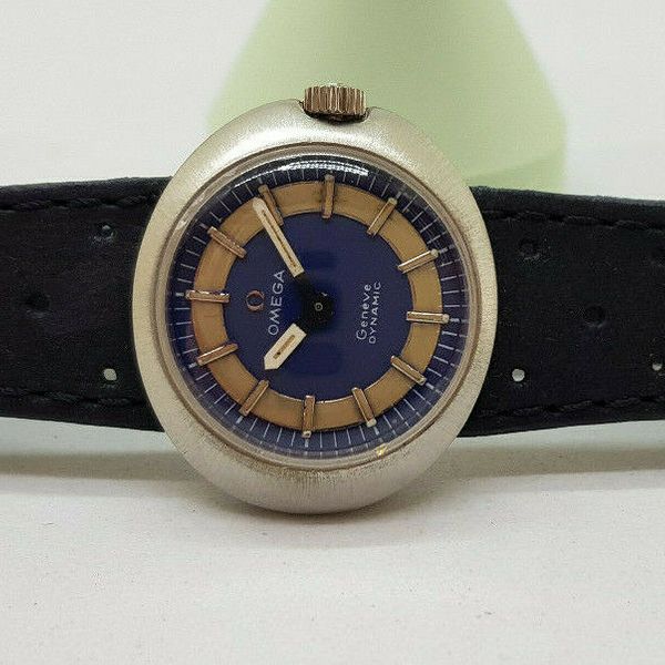 USED VINTAGE OMEGA DYNAMIC BLUE&SILVER DIAL AUTOMATIC LADIES WATCH ...