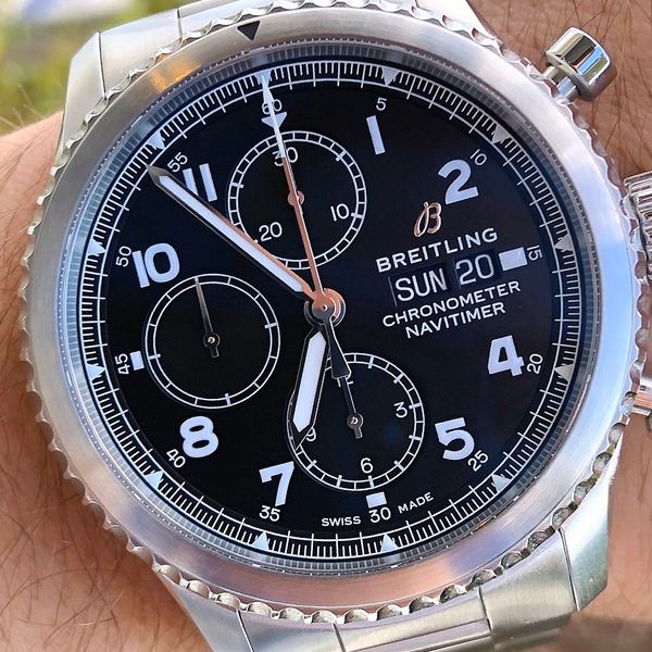 Breitling Navitimer 8 Chronograph 43 Black Complete Warranty Receipt ...