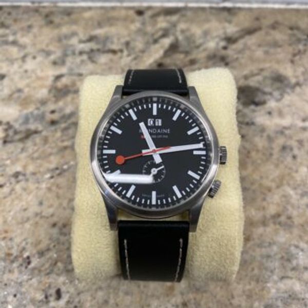 Mondaine Swiss Railways Watch SBB CFF FFS Railway Watch Black Face ...
