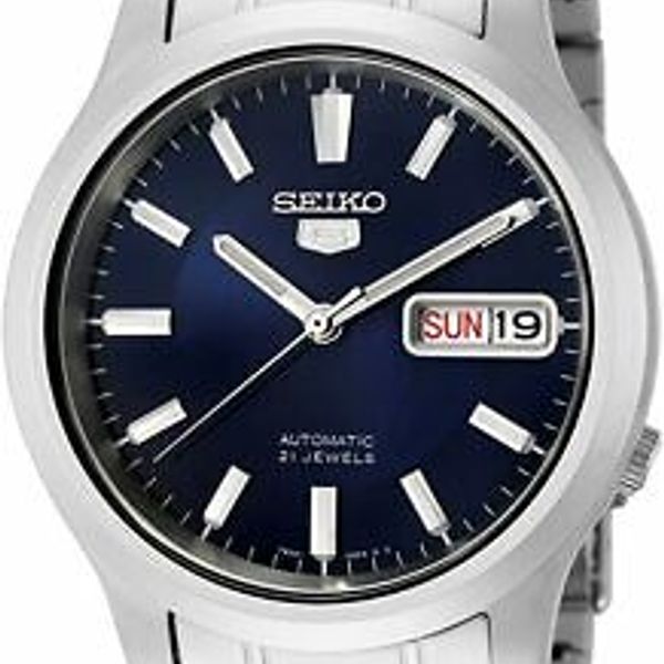 Seiko 5 Automatic Blue Dial Silver Stainless Steel Men’s Watch SN ...