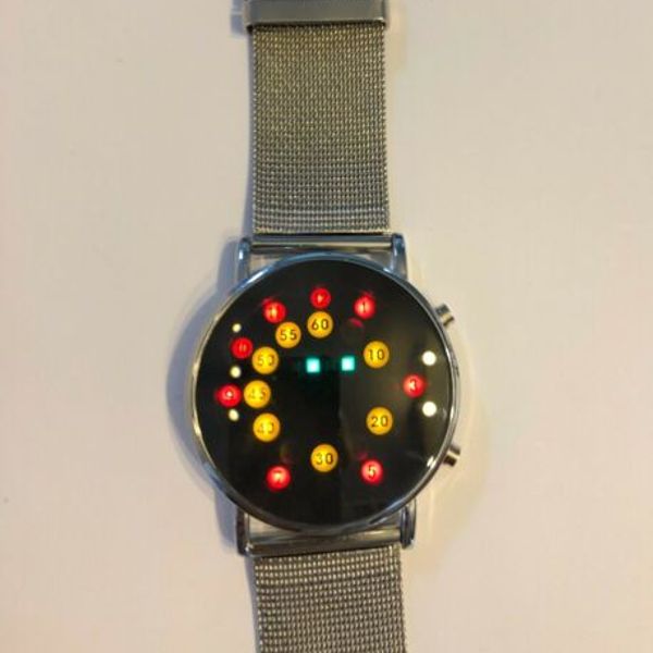 LED Ball Mirror Watch Unisex Stainless Steel Band | WatchCharts Marketplace