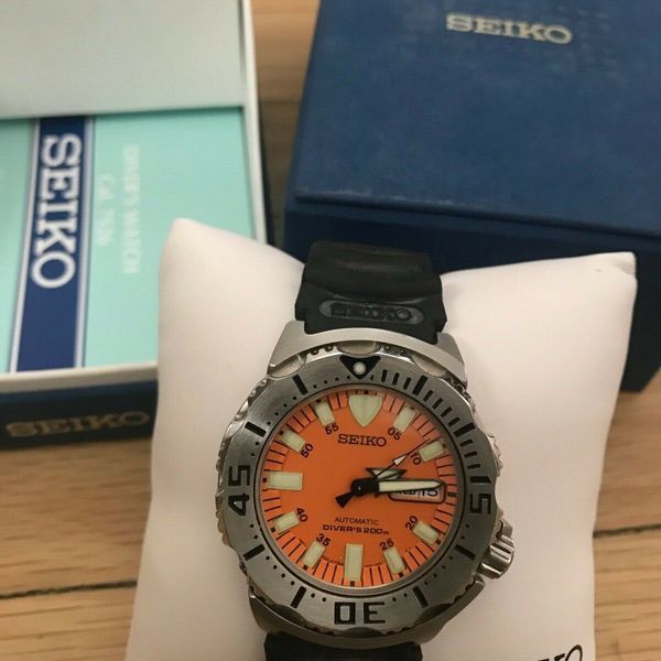 $375 SEIKO ORANGE MONSTER SKXA45 Cal. 7S26 1st Gen Automatic 200m ...