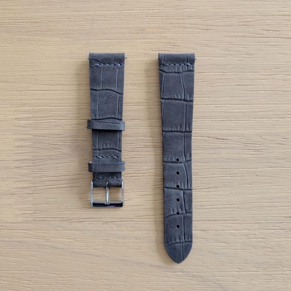 [WTS] Fluco Light Grey Crocodile Embossed Nubuck Strap - 20mm ...