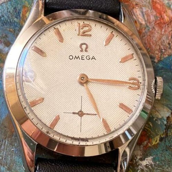 OMEGA 265 CK 2503-17 STAINLESS STEEL HONEYCOMB DIAL VINTAGE WATCH 100% ...