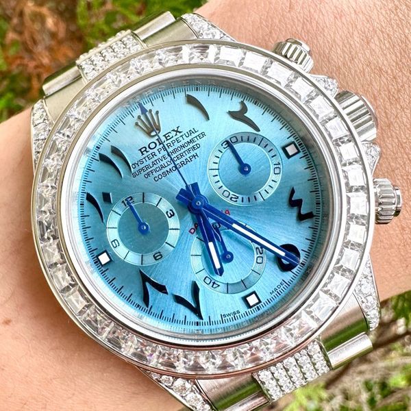 Custom Diamond Rolex Daytona Bezel Baguette | WatchCharts Marketplace