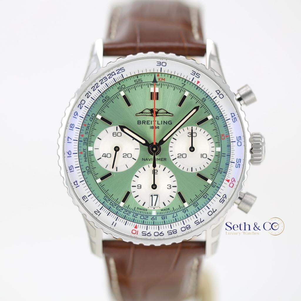 FS: BNIB 2022 Breitling Navitimer B01 Chronograph 41 Mint Green AB0139 ...