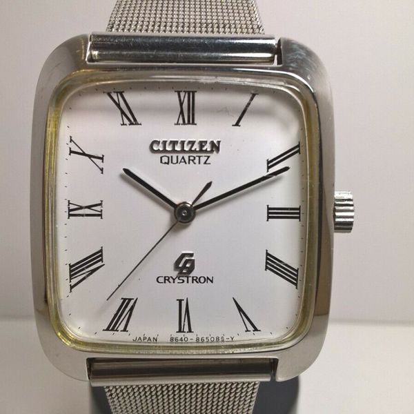 Vintage Citizen Crystron CQ Cal. 8640 4-860438 Y Rectangular Quartz ...