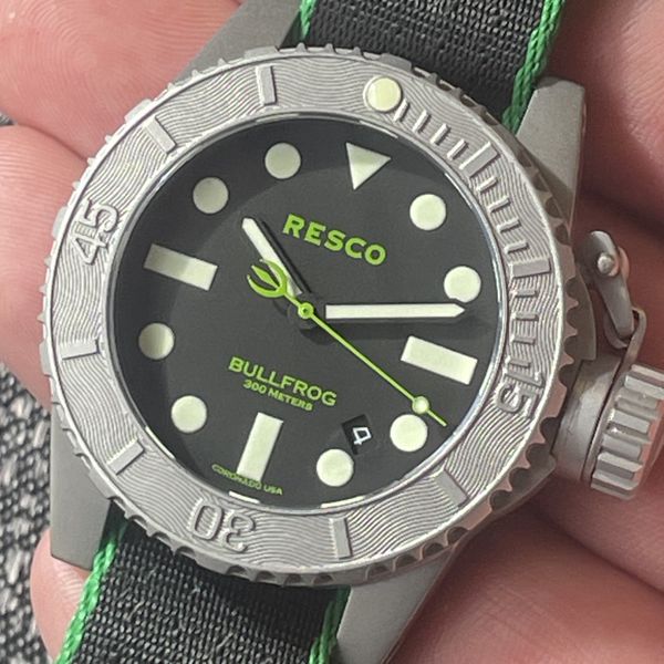 Resco BULLFROG Green full kit RARE Swiss Eta Automatic | WatchCharts ...