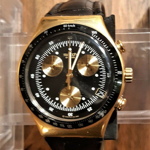 Swatch Chrono Irony Goldfinger (YCG401) James Bond-NEW + OVP! | WatchCharts Marketplace