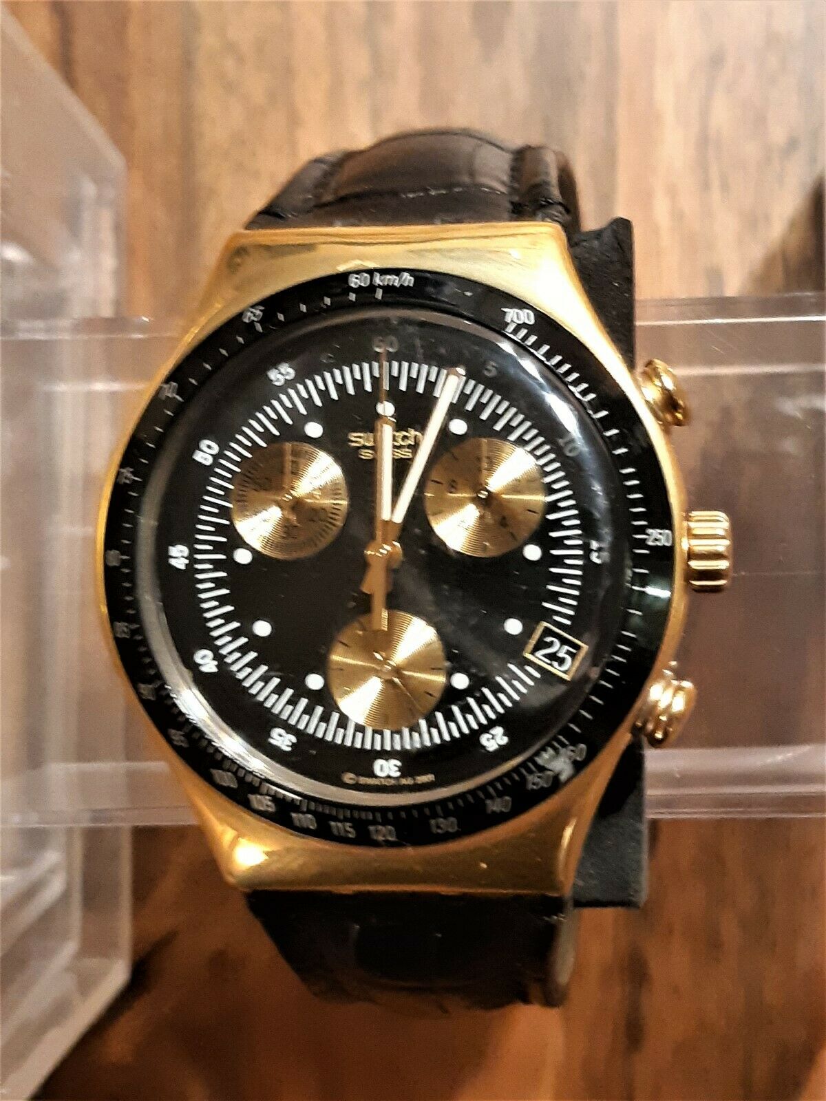 Swatch Chrono Irony Goldfinger (YCG401) James Bond-NEW + OVP! | WatchCharts Marketplace