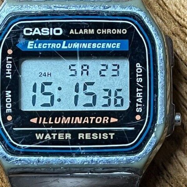Vintage Casio A168 Electro Luminescence Alarm Digital Quartz Gents ...