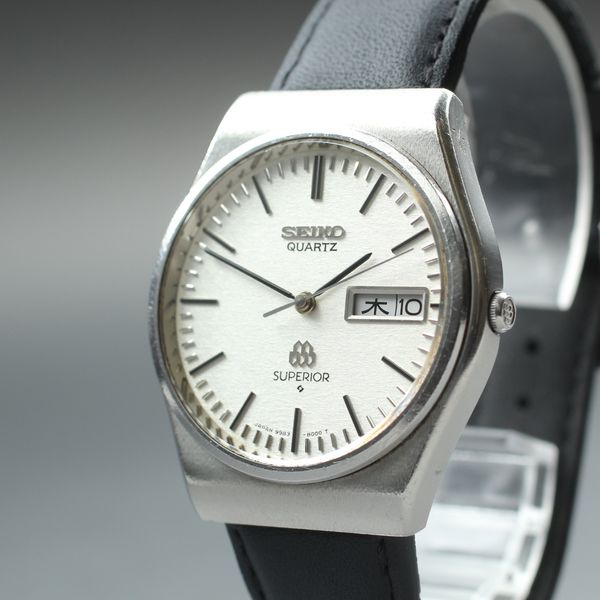 [Exc+5] Vintage Seiko Superior 9983-8000 Twin Quartz White Mens Watch ...