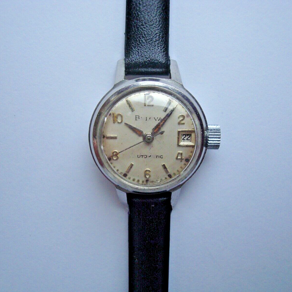 Vintage Bulova M4 Lady's Automatic SS Watch 7BEACD Date New Band ...
