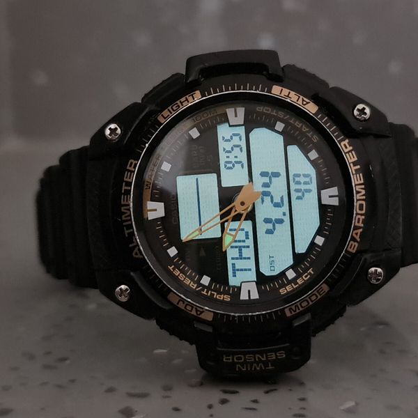 Casio SGW-400H mens watch, Black version, Altimiter, Barometer ...