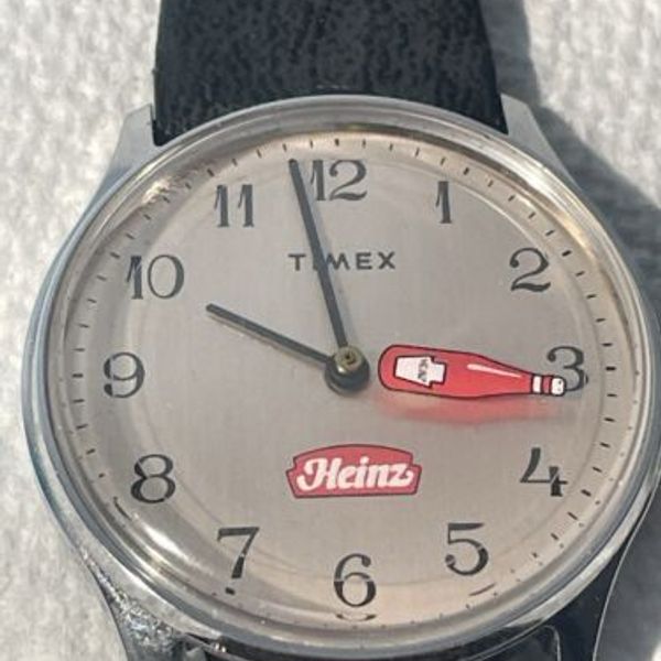 Vintage Timex Heinz Ketchup Manual Wind Watch WORKS Broken Band ...