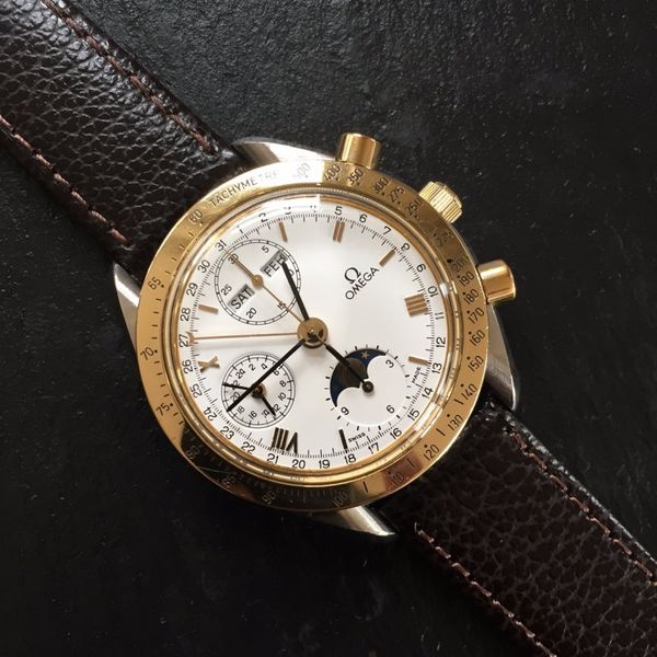 WITHDRAWN Omega Speedmaster ‘moonphase’ Calendar, very rare bi-metal ...