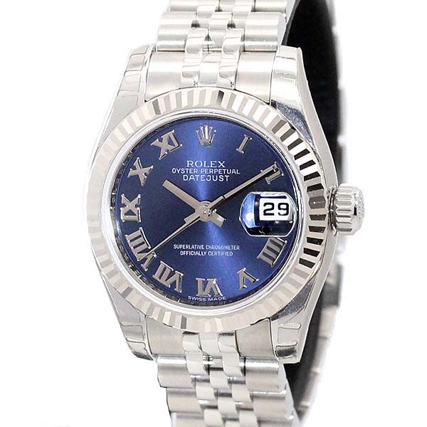 Rolex ROLEX Datejust 179174 Blue Roman Dial Ladies Watch | WatchCharts ...