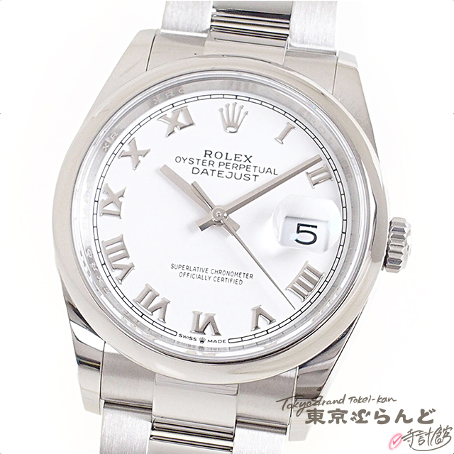 Rolex ROLEX Datejust 36 White Roman Clock Watch Men's Automatic Winding ...