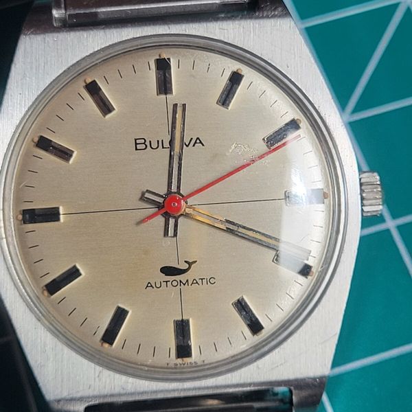 Vintage BULOVA sea king whale serviced mens automatic watch Crosshair ...