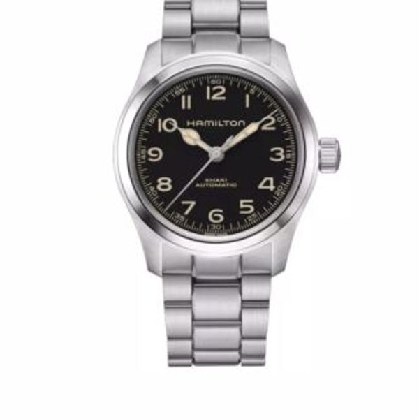 New Hamilton Khaki Field Murph 38MM Black Dial Steel Men's Watch ...