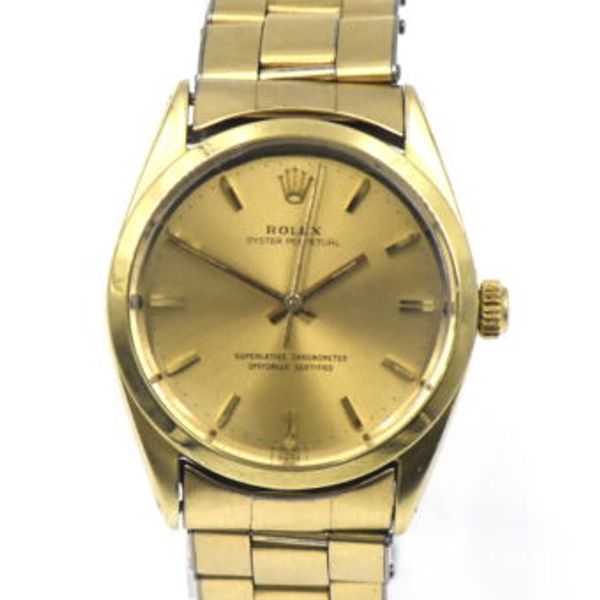 VINTAGE ROLEX 1024 OYSTER PERPETUAL WRISTWATCH GOLD SHELL CASE ...