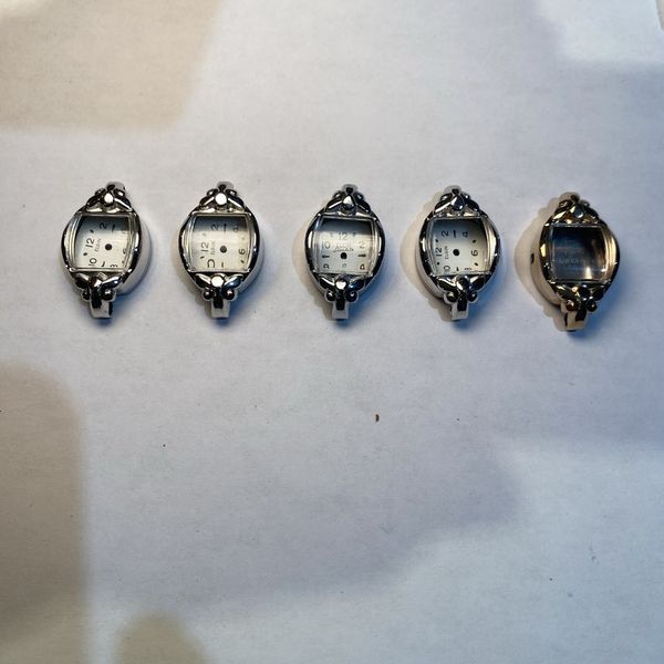 5 Vintage Art Deco Elgin Silver & Gold Tone NOS Wrist Watch Cases (L2 ...