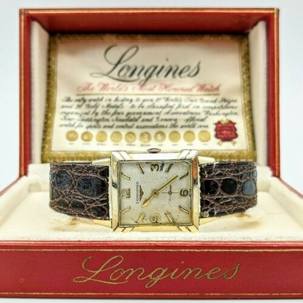1955 LONGINES Watch Original Box! 17J Cal. 9LT Vintage Wristwatch Swiss ...