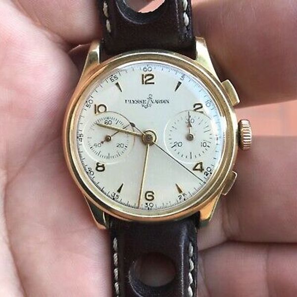 ULYSSE NARDIN 18k solid gold Valjoux 23 chronograph working condition,serviced | WatchCharts ...